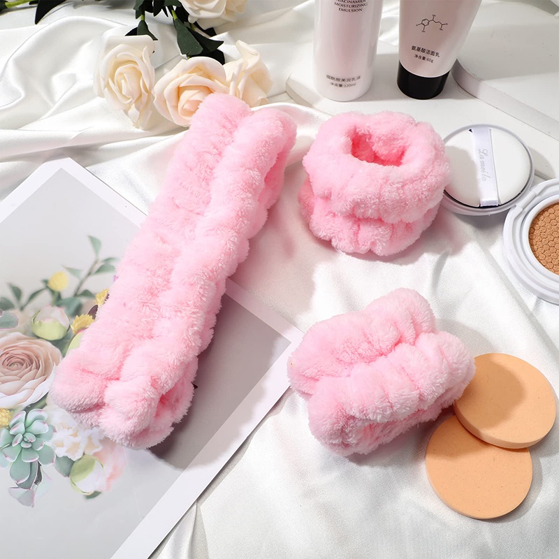 3 Piece Spa Face Headband Wrist Spa Wash Band Set Soft Skin Care ...