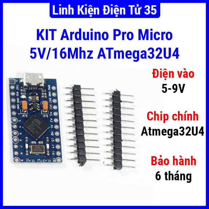 Arduino Pro Micro 5V/16Mhz ATmega32U4 kit component, anti-reverse ...