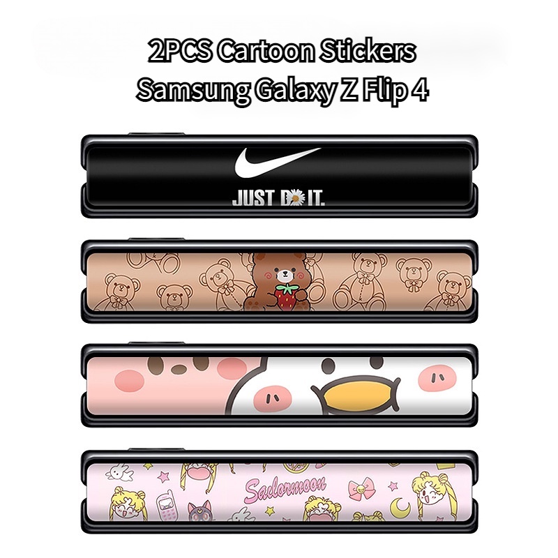 2pcs Cartoon Stickers For Samsung Z Flip 4 Hinge Protective Film ...