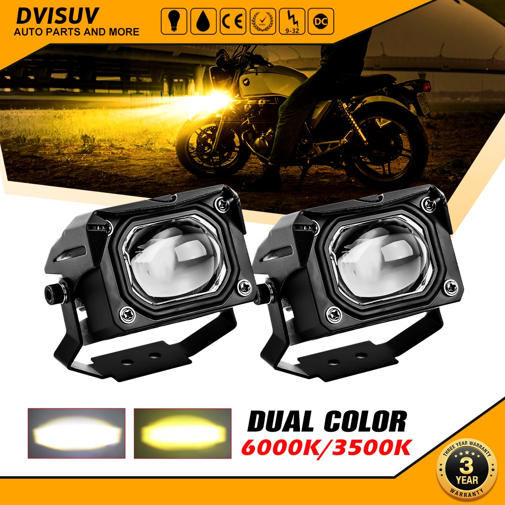 Universal 3 Inch 100W Dual Color LED Work Light Square Mini Waterproof ...