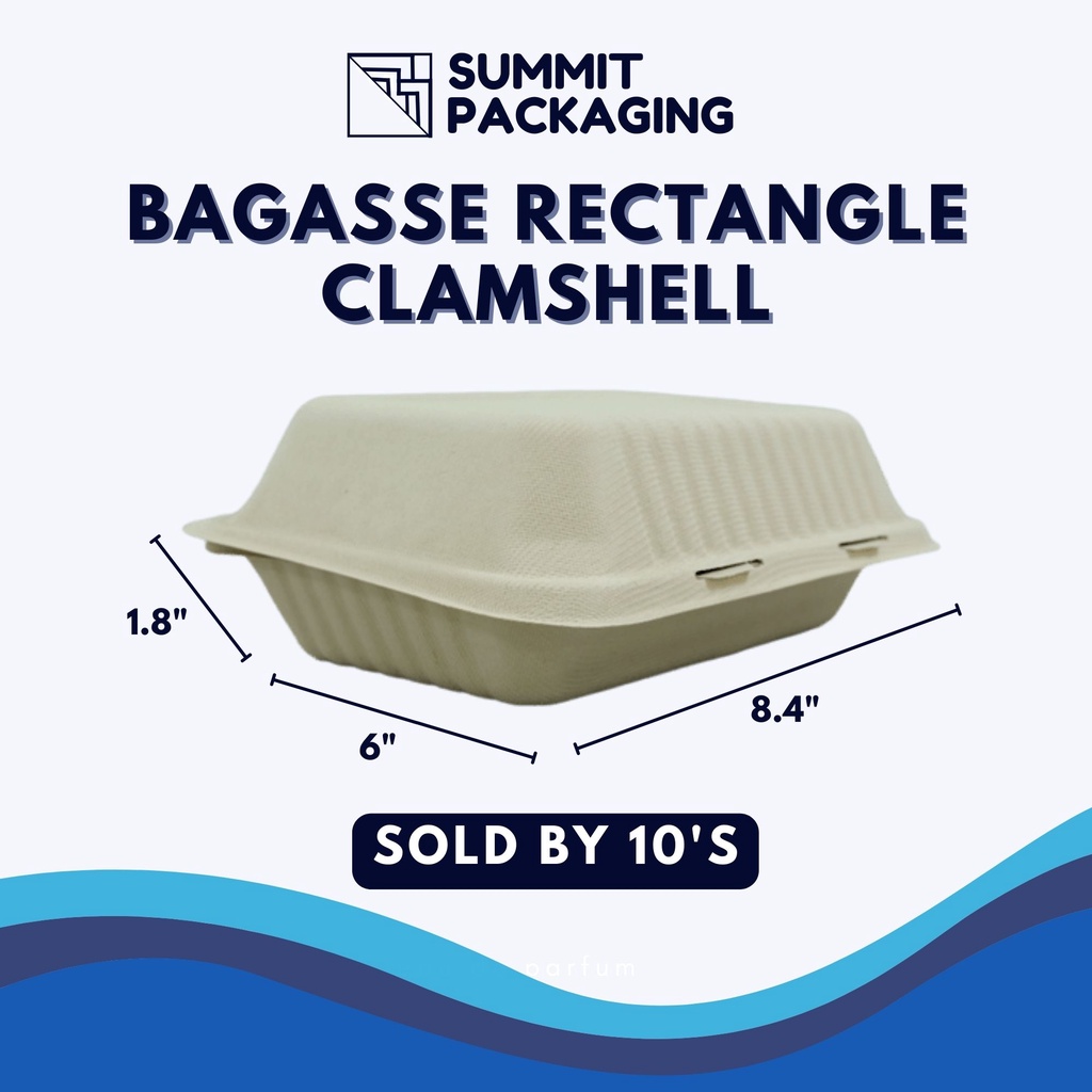 Sold By 10's Bagasse Sugarcane Containers With Lid ( Clamshell / Oval Tub / Rectangular Food ...