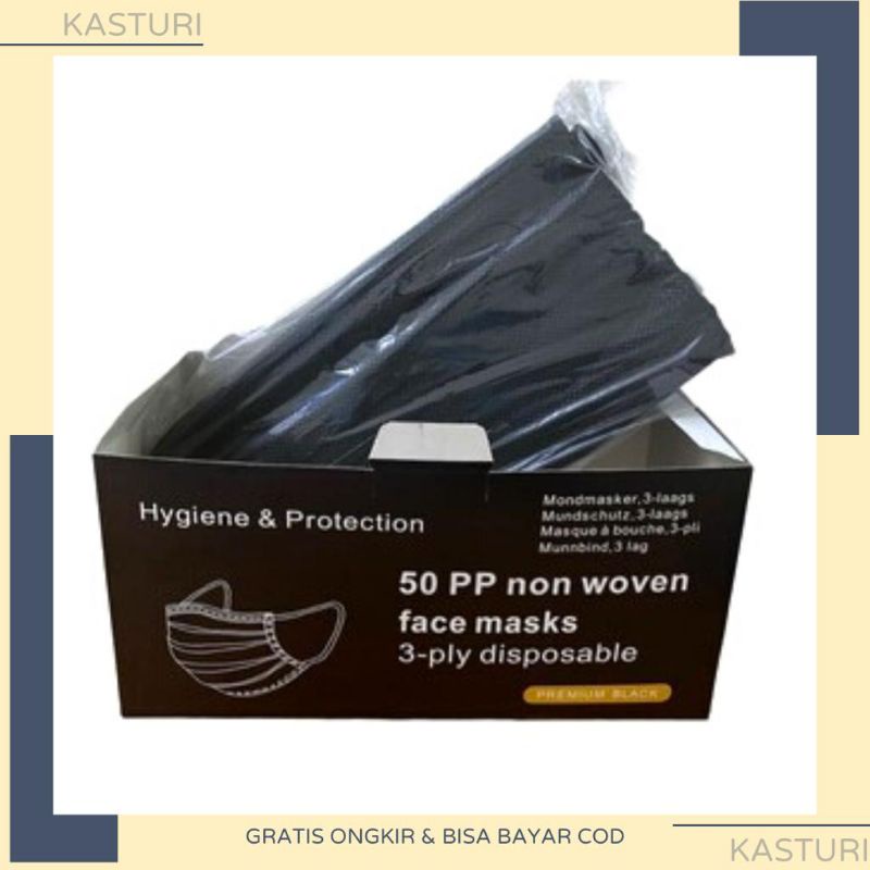IMPORTED 3-PLY HEADLOOP EARLOOP MASK BLACK AND WHITEbiru CROSS HIJAB ...