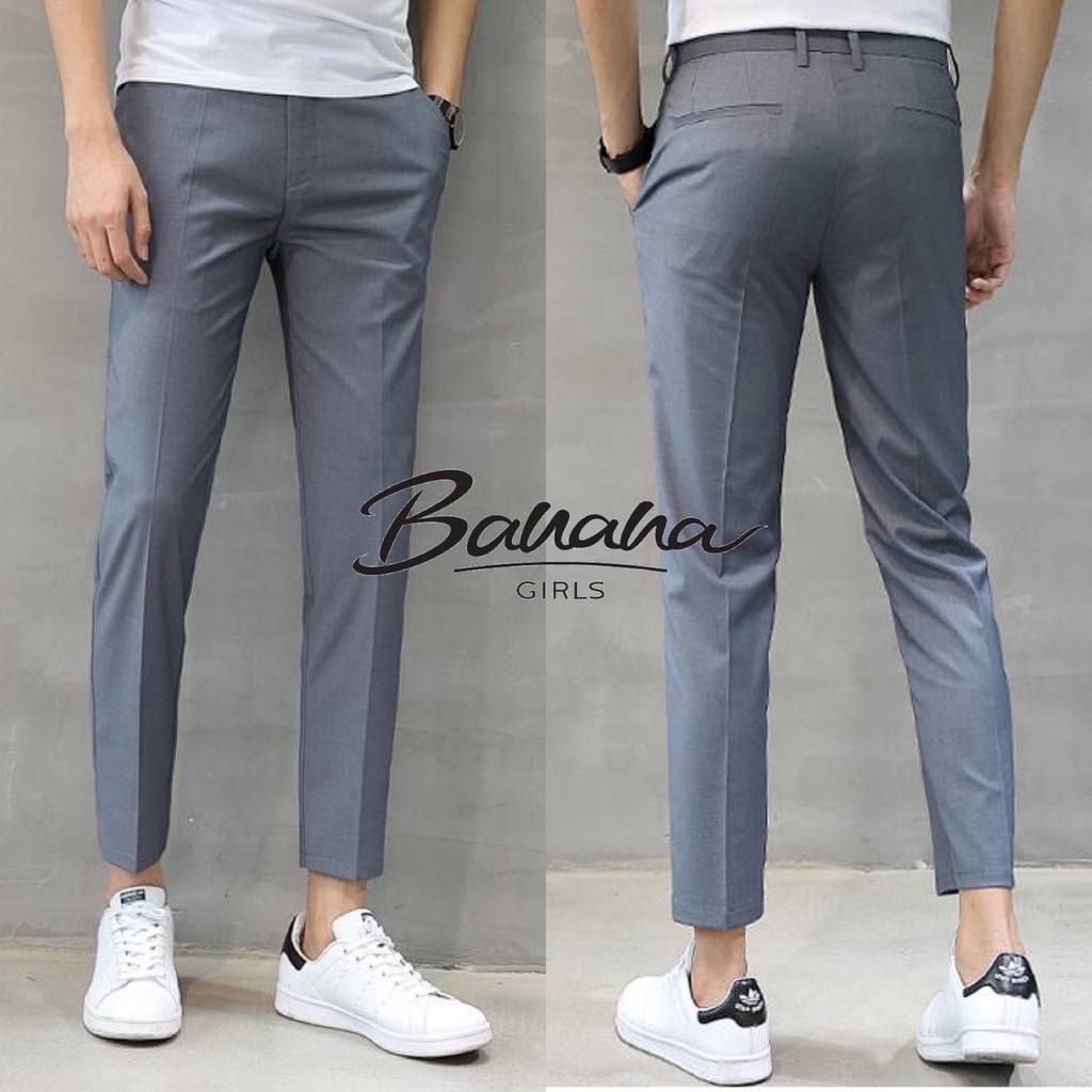Ankle Dark Gray Slacks For Men Formal Pants 201 | Shopee Philippines