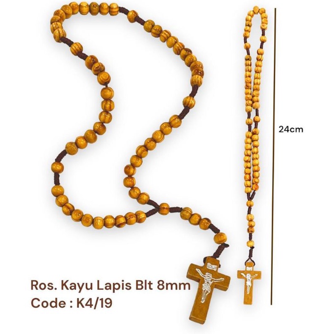 8mm Round Plywood Rosary - Catholic | Shopee Philippines
