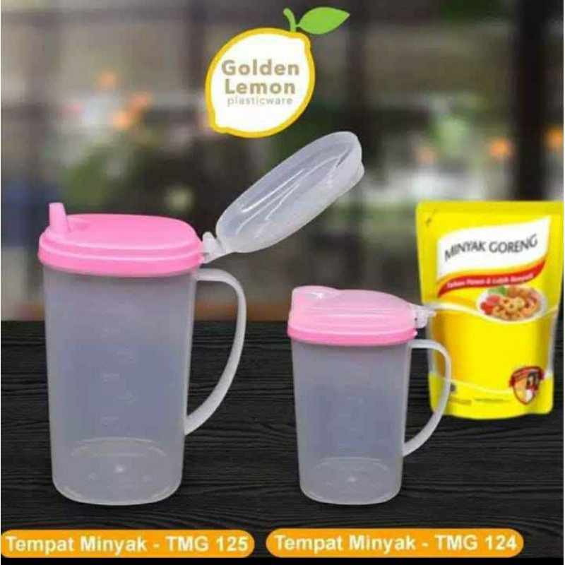 Joy Mart Quality Thick Plastic Golden Lemon Oil Container 1 Liter 2 ...