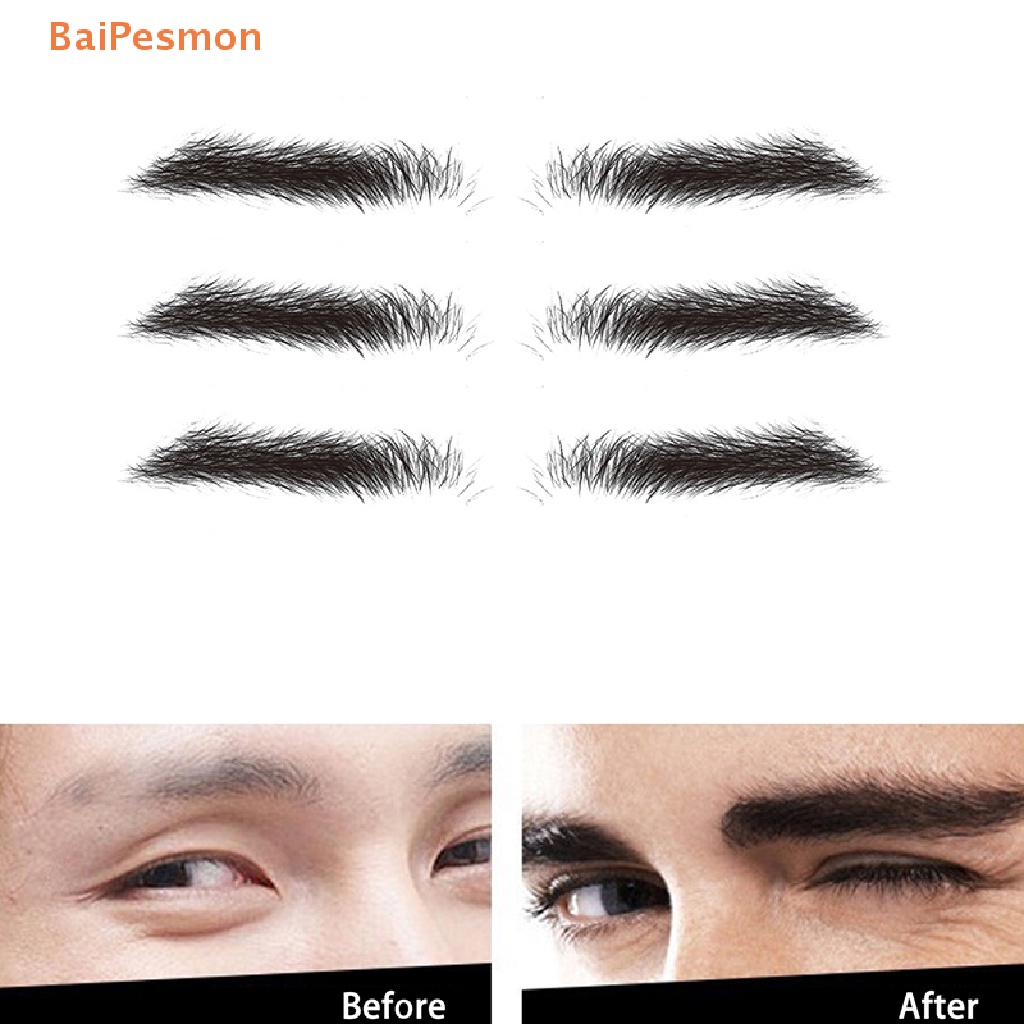 [BaiPesmon] 10 Pairs Eyebrow Tattoo for Men Realistic Fake Eyebrows ...