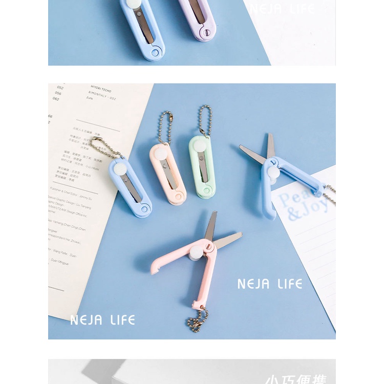 Cute Mini Portable Folding Scissors Morandi Simple Paper Cutting Art ...
