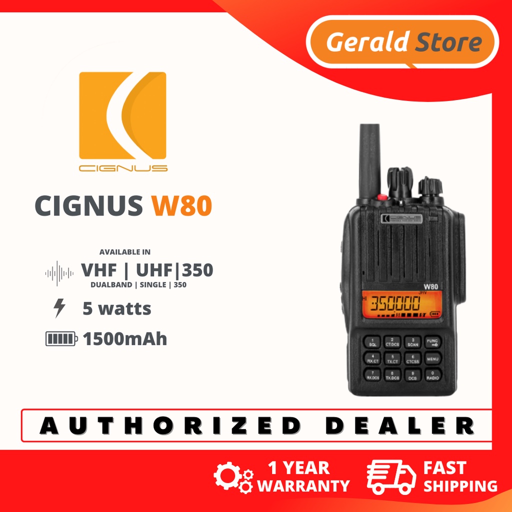 Cignus W80 Dual Band 136-174 / 400-470MHz IP64 Water Resistant Two Way ...