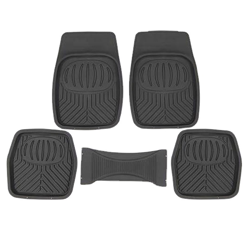 5PCS Universal Rubber Car Floor Mat PVC Material Anit-slip Anti-water ...