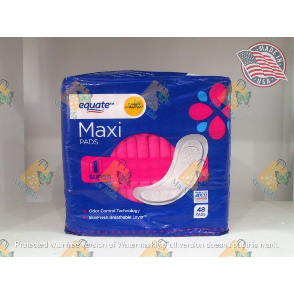 Equate Maxi Pads napkin, Super (48 Count) | Shopee Philippines