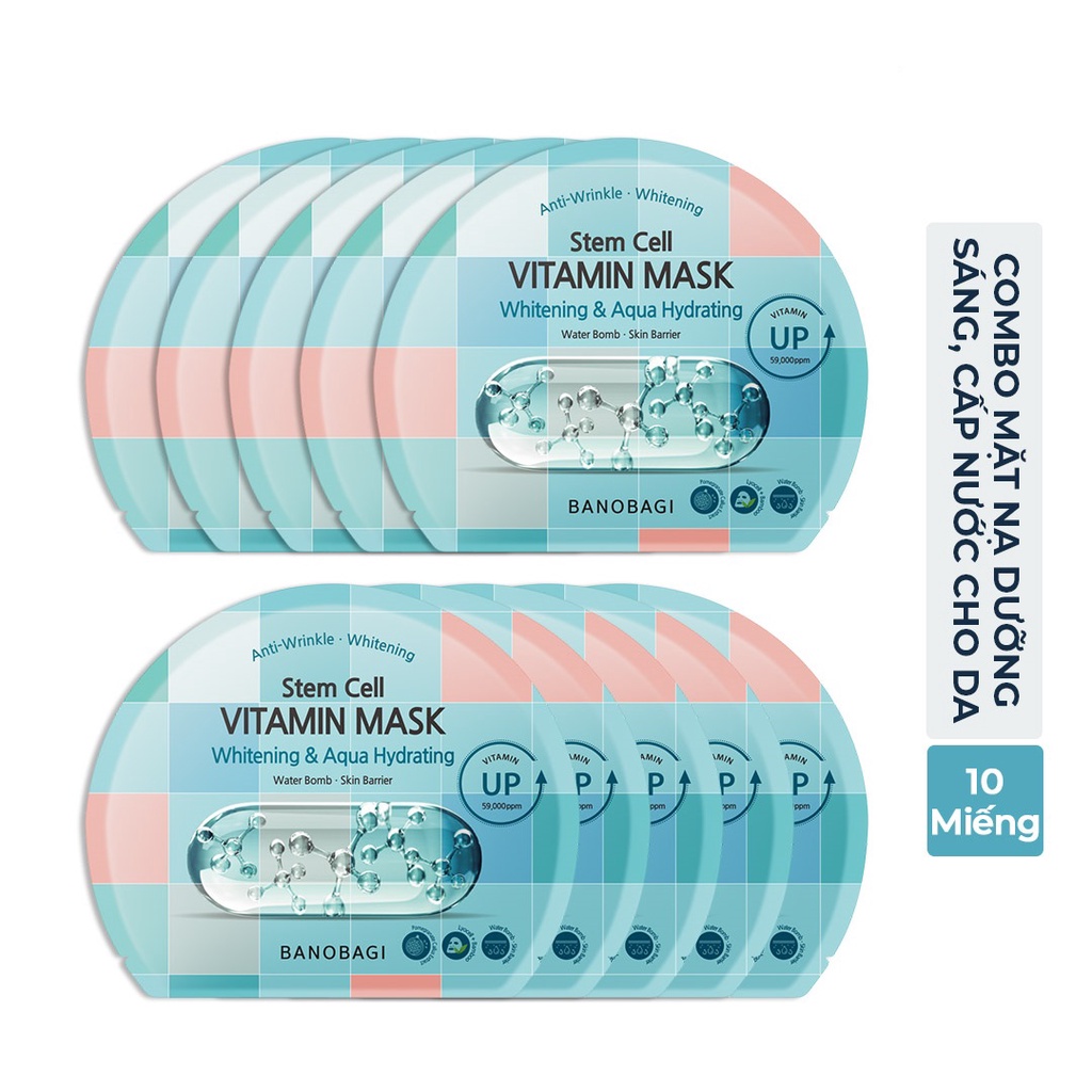 Combo of 10 pieces Banobagi Mask 30gx10 Stem Cell Vitamin Mask ...
