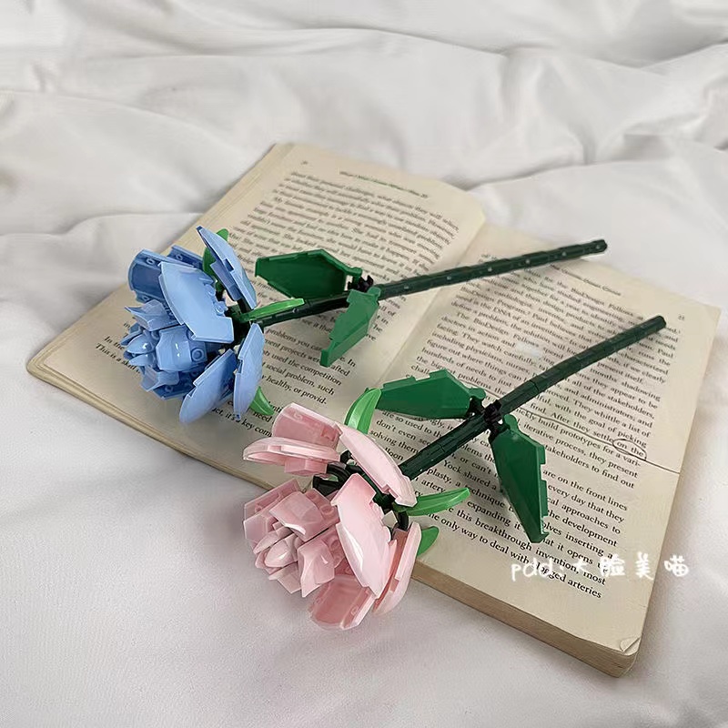 Blue Rose Flower Building Blocks, Couple Style Blocks Creative | Shopee ...