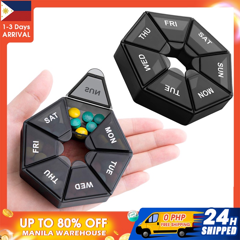 7 Grids Pill Case Plastic Box Portable Storage Tablet Holder Travel ...