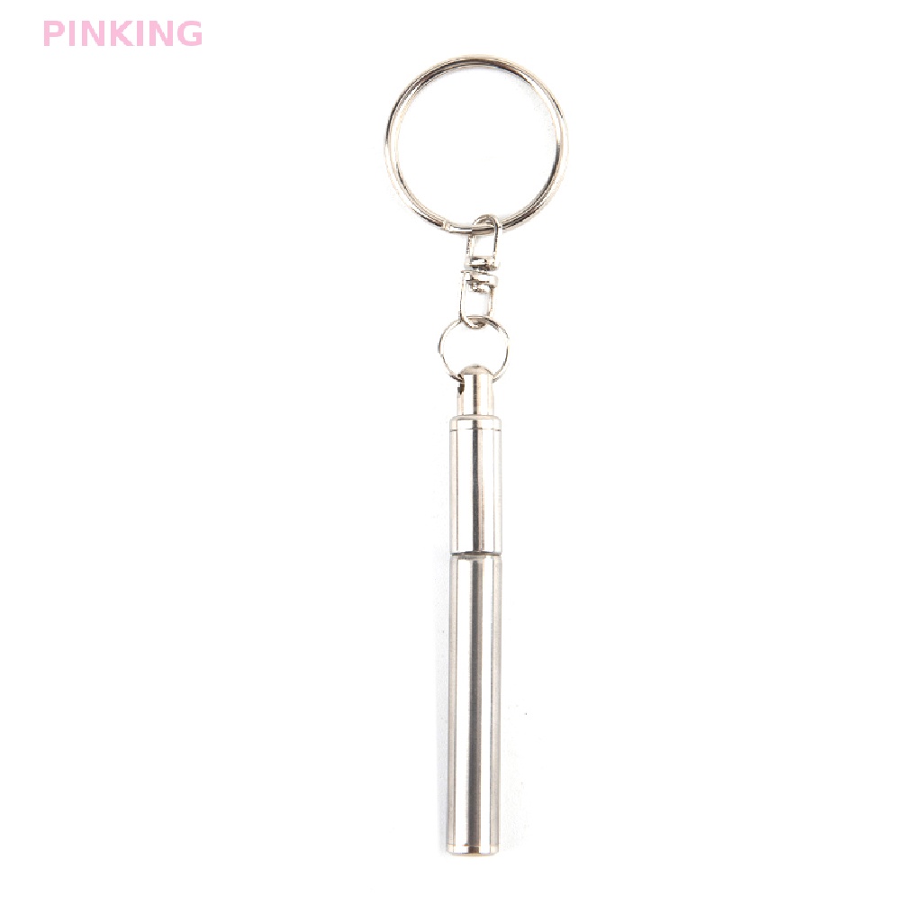 PINKING Portable Telescoping Tool Pen Metal Key Ring Stainless Steel ...
