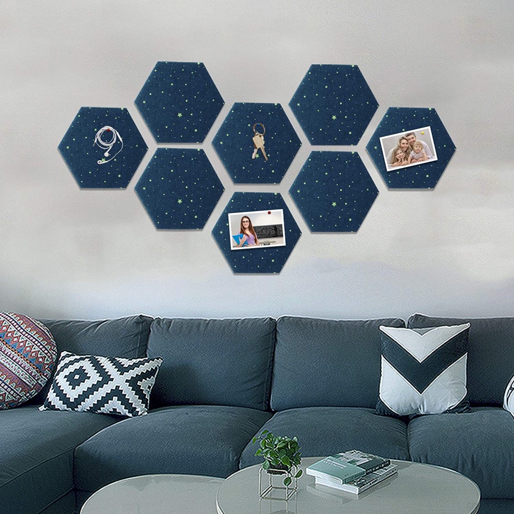 Hexagon Felt Board Tiles Self Adhesive Wall Bulletin Boards Felt Memo
