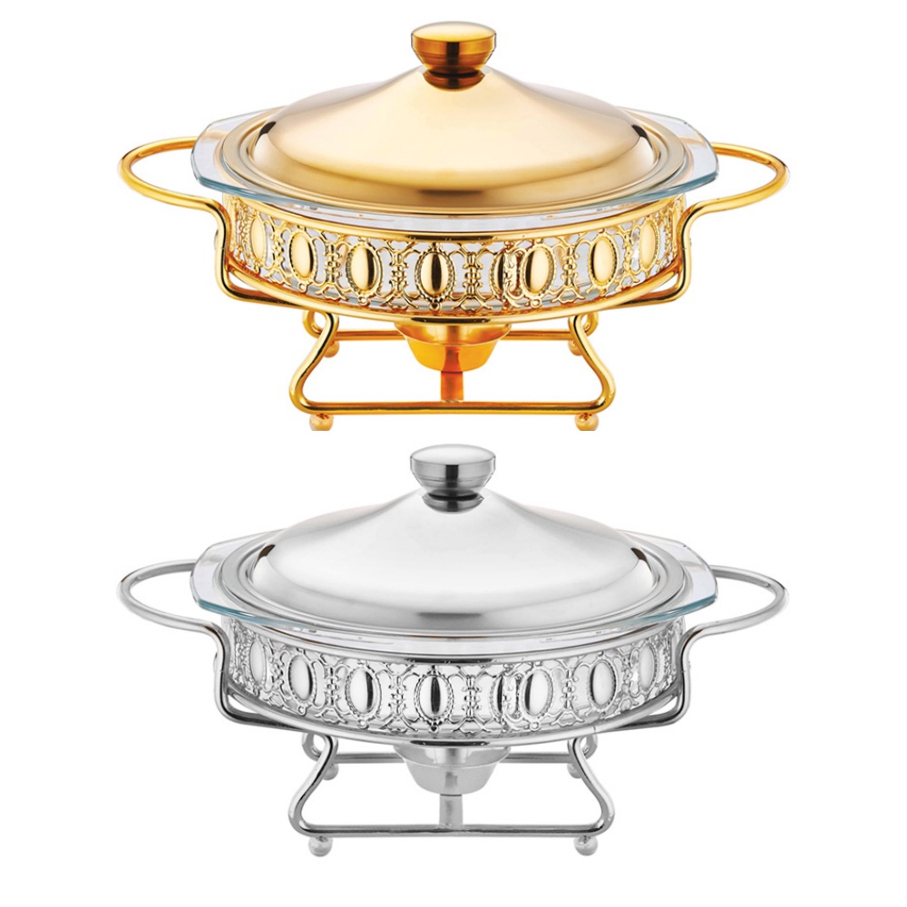 New Trend 2.0L Round Luxury Gold Chafing Dish Buffet Food Warmer ...