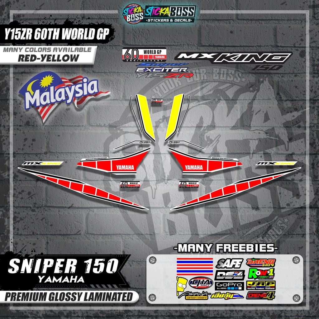 STICKER DECALS for SNIPER 150 ( S150Y160WOGP ) By STICKABOSS (SOFIE ...
