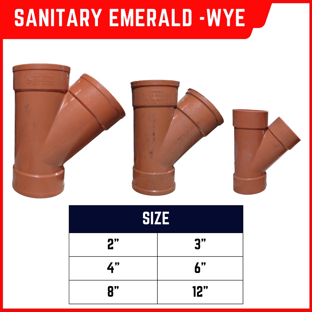 Sanitary PVC Fittings Emerald Wye (Sizes: 2",3",4") Sold per pc ...
