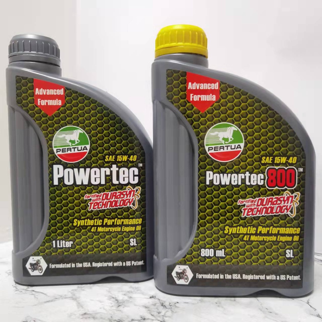 PERTUA MOTO POWERTEC MOTORCYCLE OIL 15W-40 1LITER / 800ML OF Xpower ...