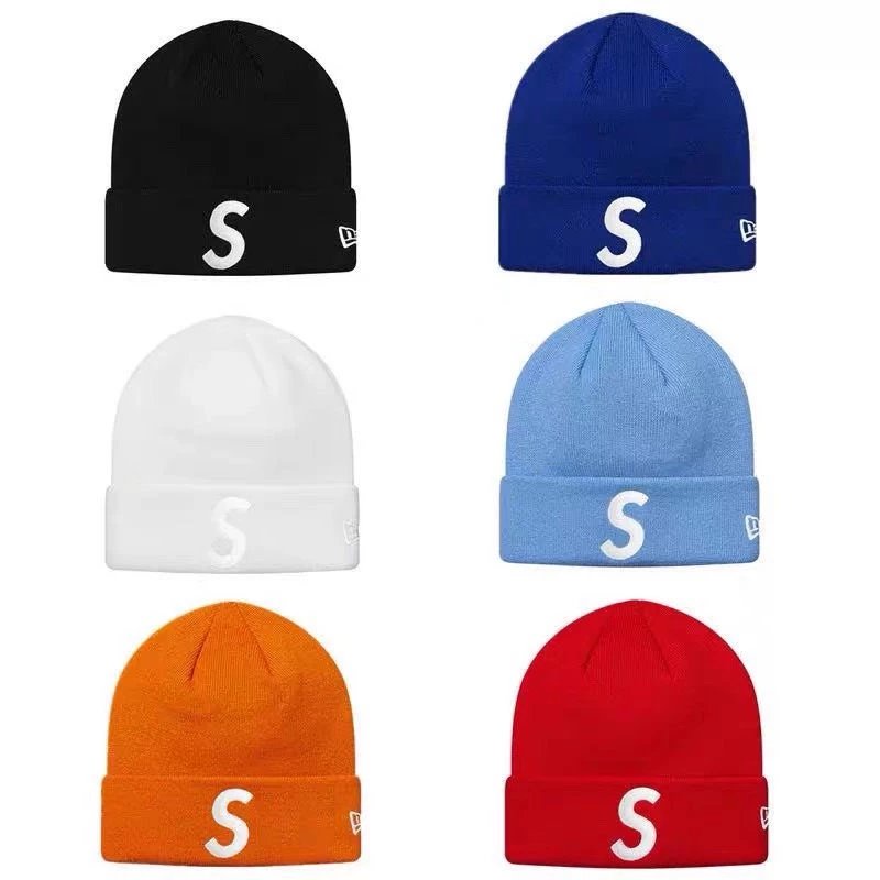 Sup 17FW S logo Beanie Letter S embroidery design beanie | Shopee ...