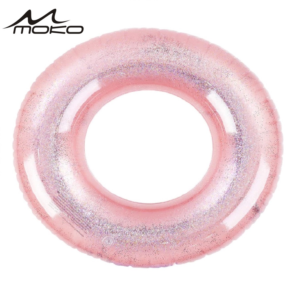 HeySplash Glitter Swim Ring, Inflatable Durable Round Shaped Summer ...