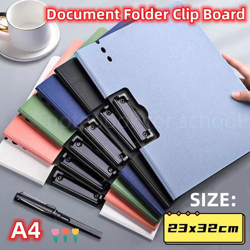 NFS A4 Document Folder File Folders Clip Board Horizontal Double Clip ...