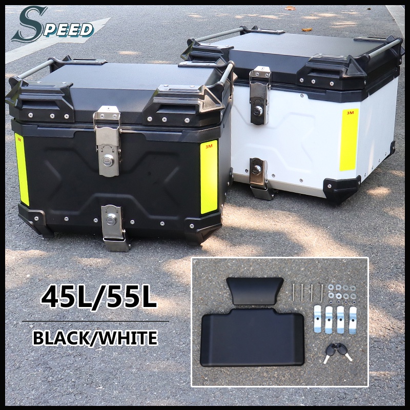 Motorcycle Universal Alloy Top Box 45L/55L With Backrest Quality ...