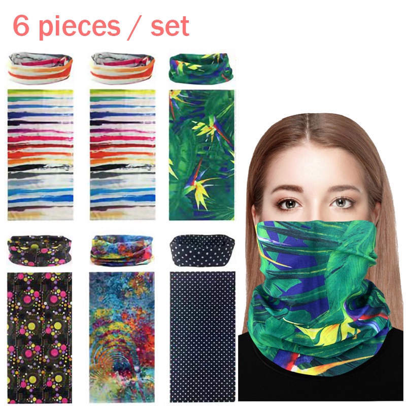 6pcs Elastic Magic Bandana Headband Balaklava Mask For Men and women ...