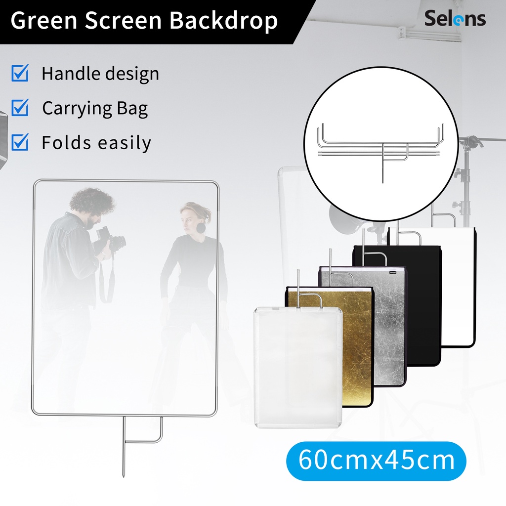 Selens Detachable Video Studio Stainless Steel Reflective Flag Panel ...