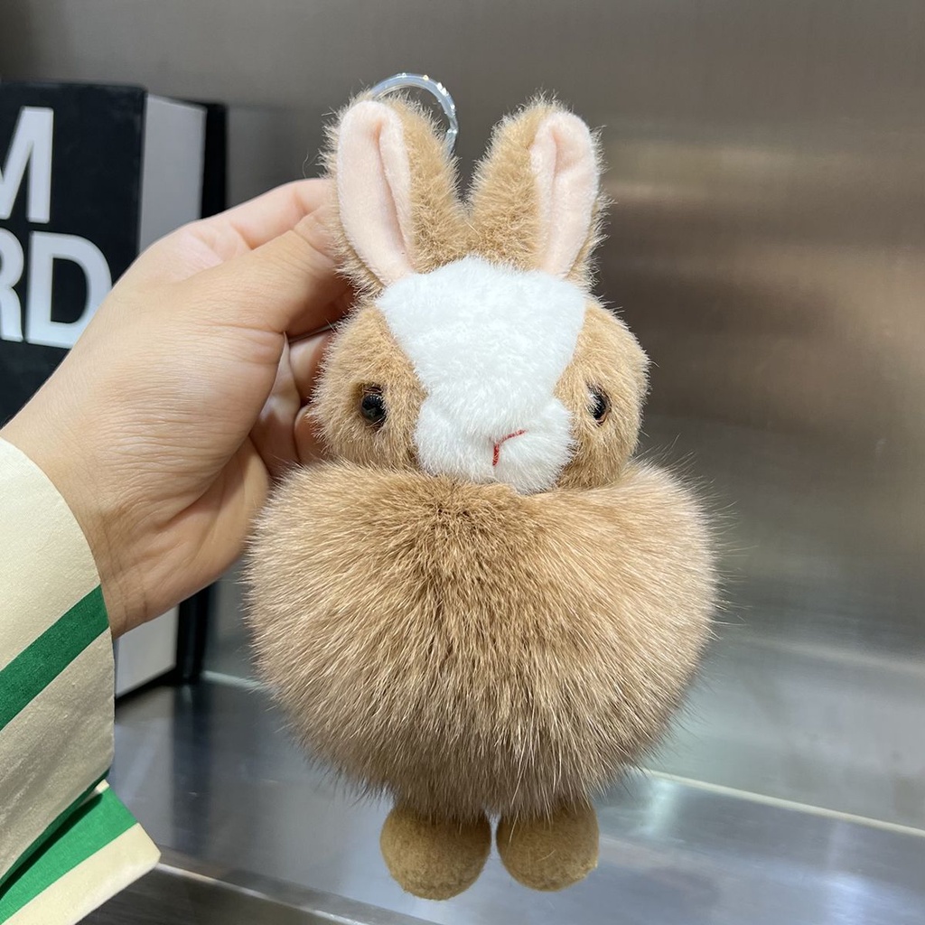 Real Life Fluffy Rabbit Plush Toy Lifelike Bunny Doll Soft Stuffed ...