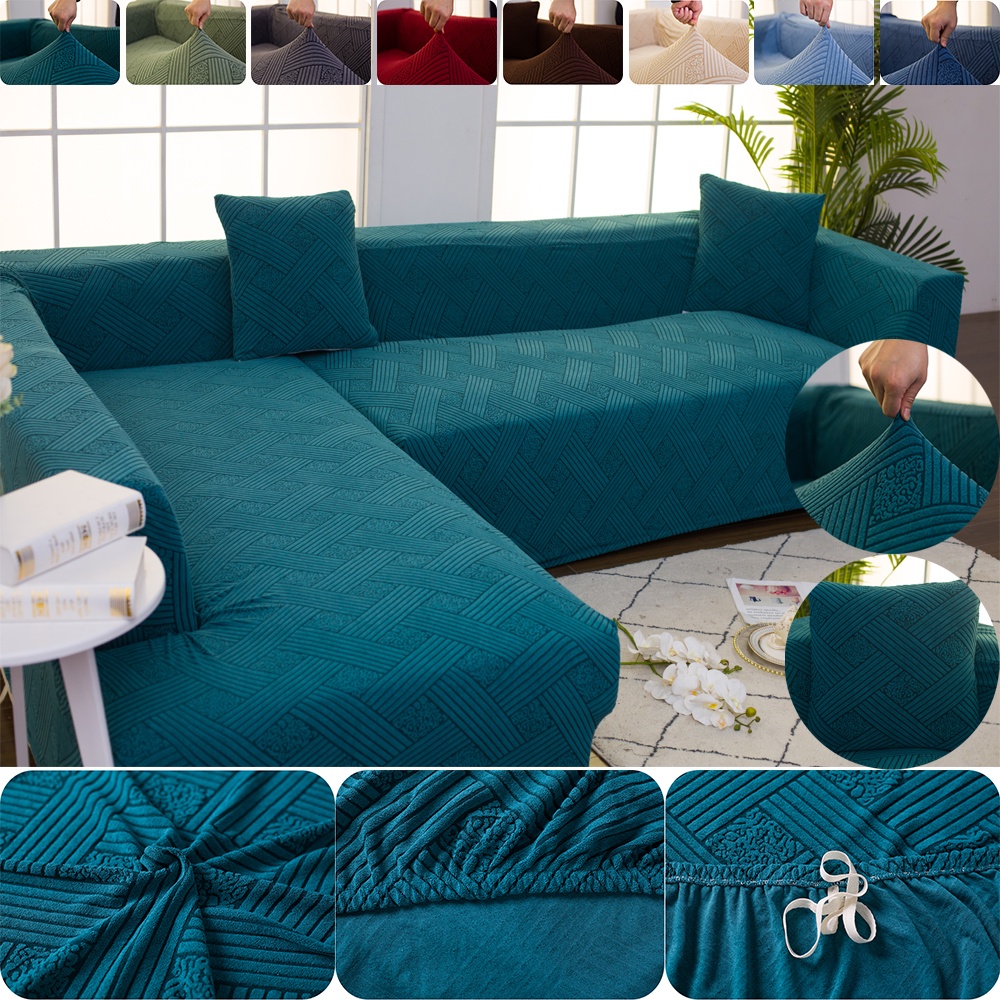 [PH STOCK ] Thick Seat Cover For Sofa Jacquard Craft Regular Sofa Cover ...