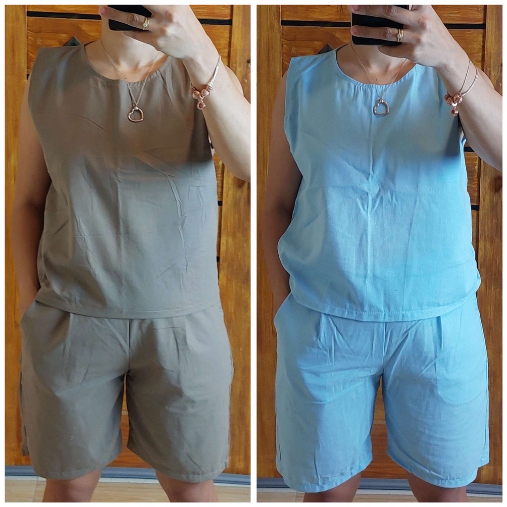 TERNO OUTFIT FOR WOMEN (MALL QUALITY) COTTON LINEN | Shopee Philippines