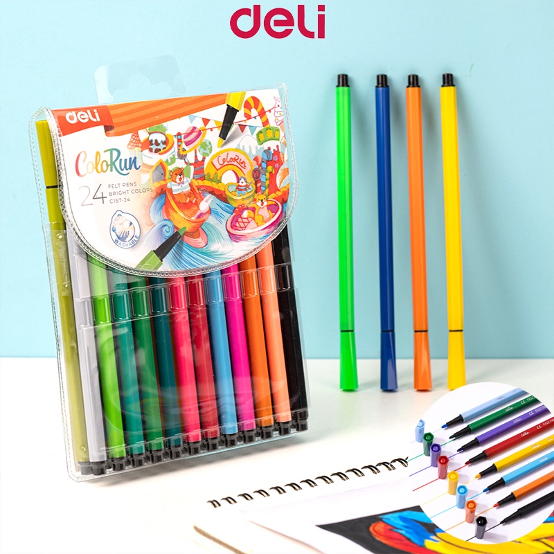 Deli 12/18/24 Colors Colorun Watercolor Pen Art Painting Felt Pen ...