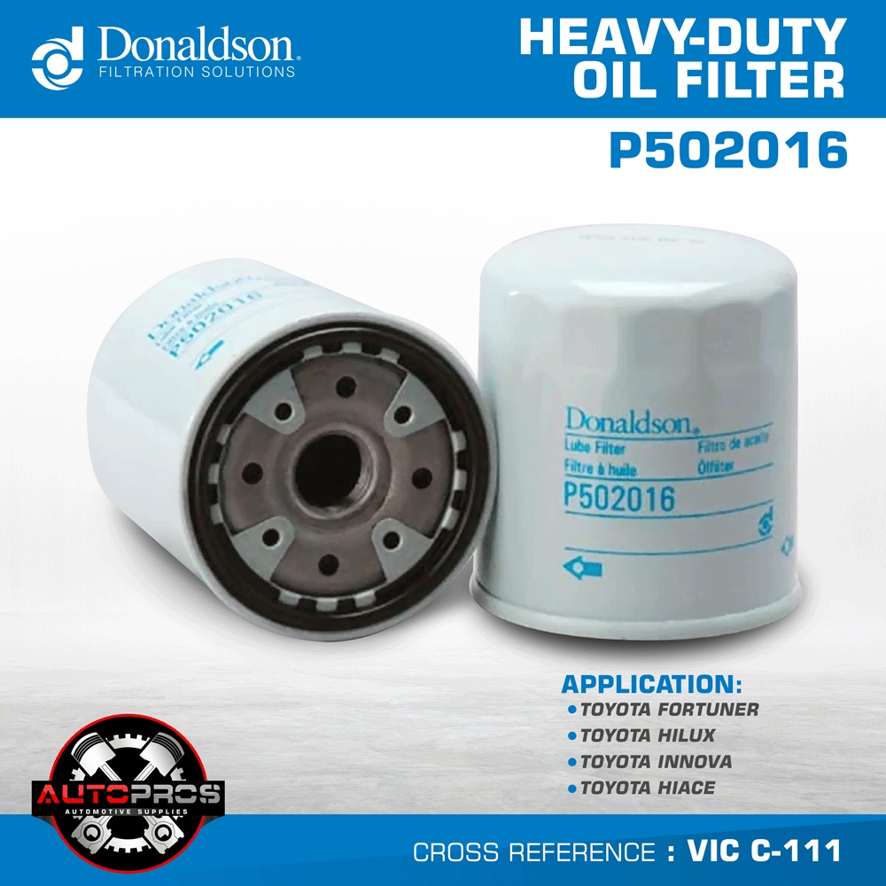 Donaldson Heavy Duty Oil Filter P502016 - Cross Ref VIC C-111 for ...