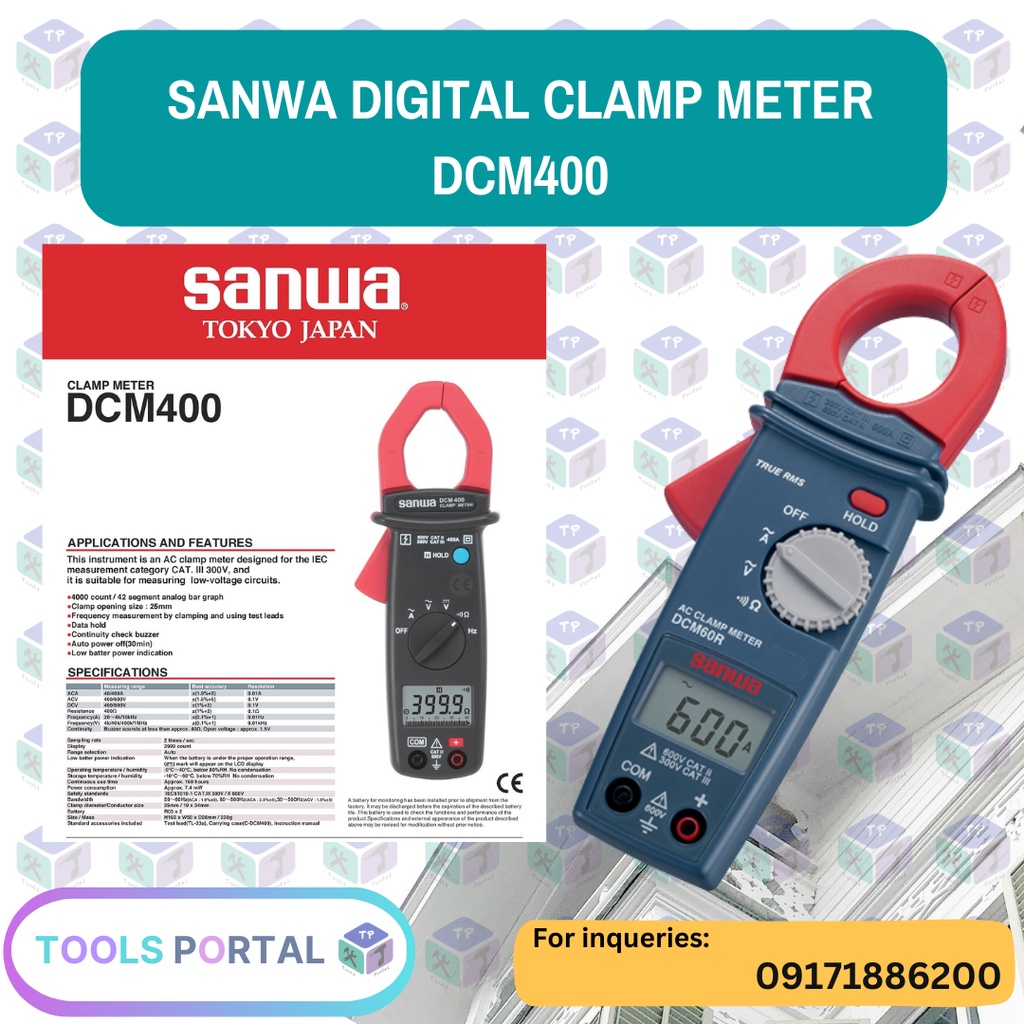 Sanwa Digital Clamp Meter DCM400 (SOLD PER PIECE) | Shopee Philippines