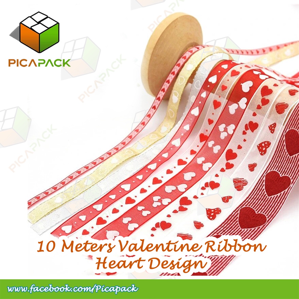 10Meters Heart Ribbon Design Polyester Love Ribbon DIY Wedding Ribbons ...