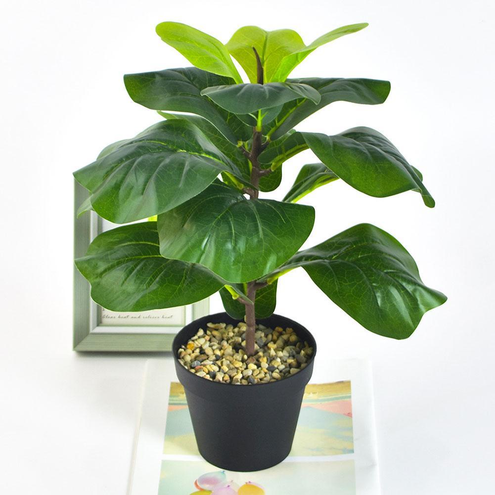 28/50cm Artificial Fiddle Leaf Fig Tree Faux Plants Ficus Bush Greenery ...