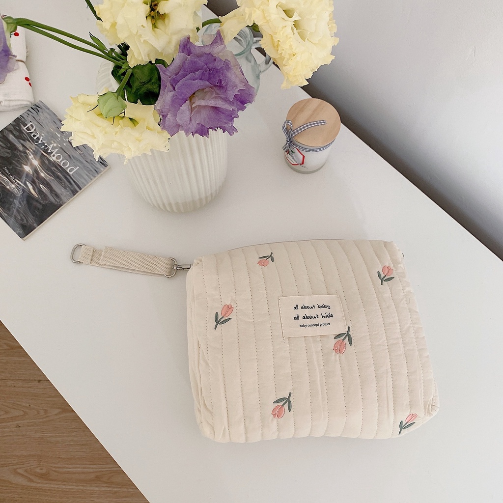 Ins Style Quilted Embroidered Cotton Trolley Bag Large Capacity ...