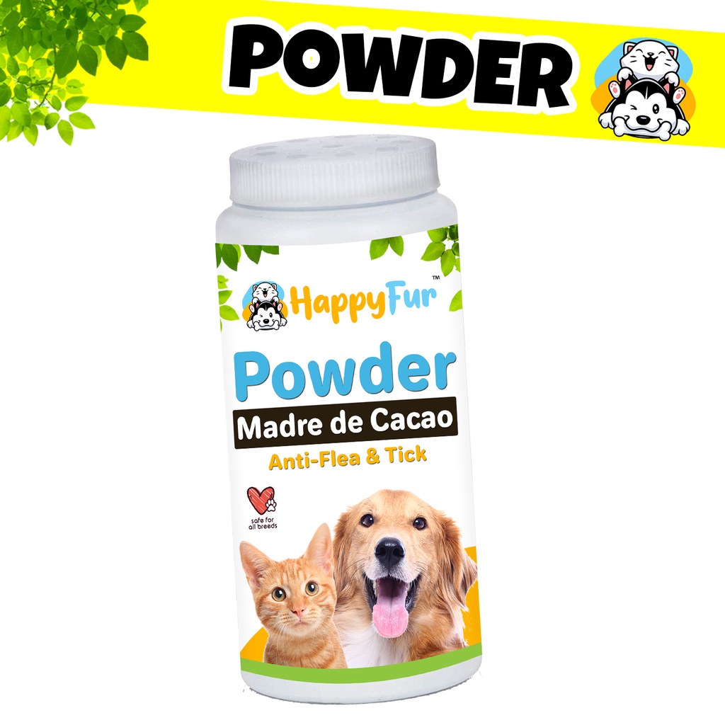Pet Powder ANTI TICK & FLEA - HAPPY FUR - Cat Dog Powder 150 GRAMS ...