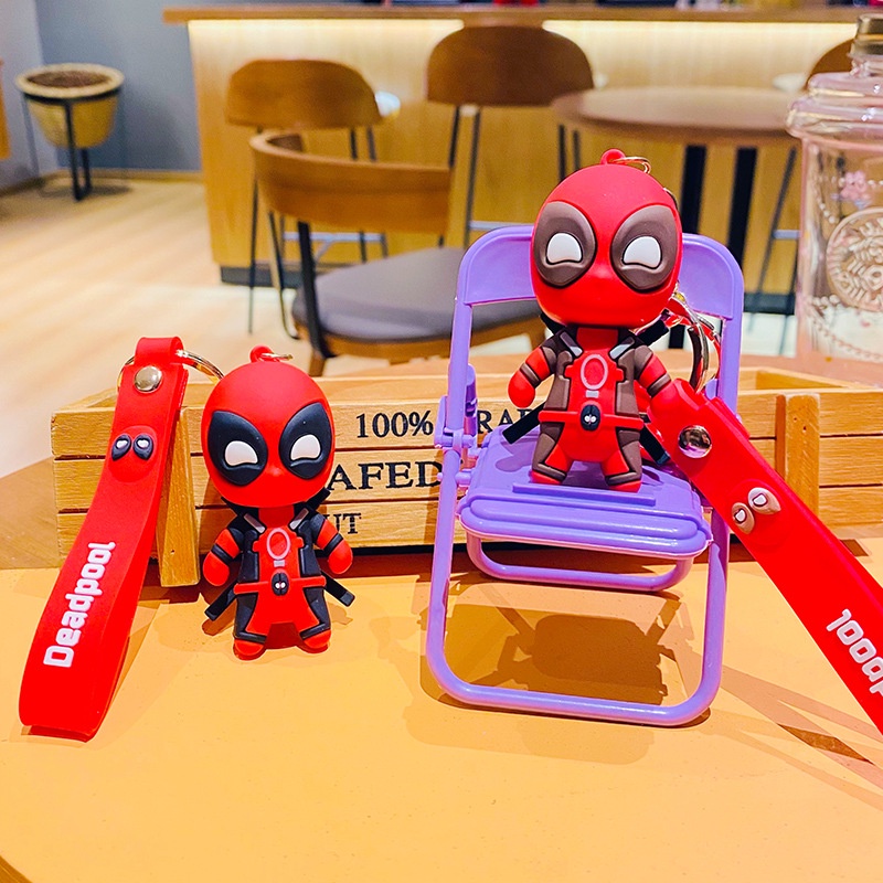 DC Marvel Anime Avengers Disney Deadpool Doll Silica Gel Key Chain Key ...