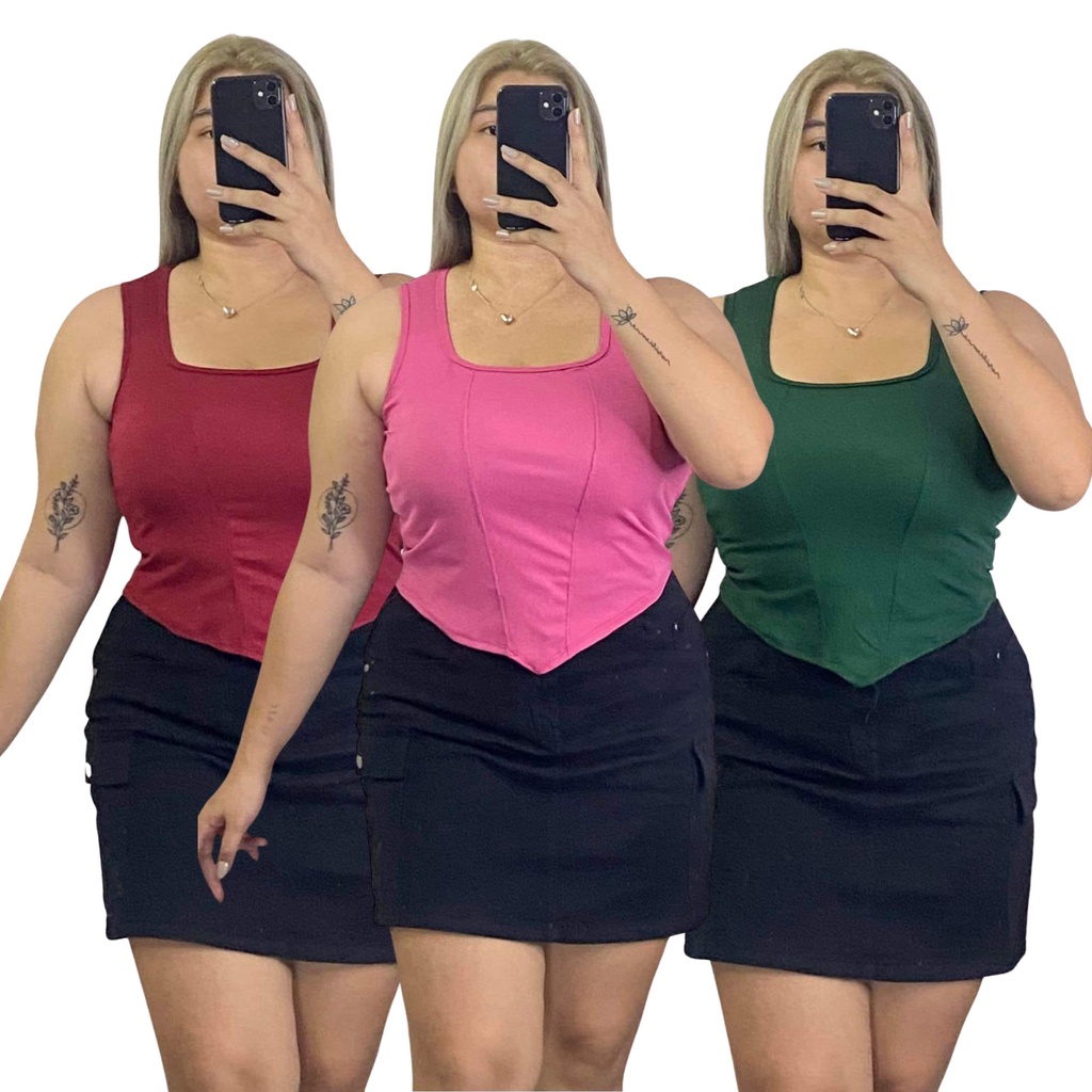 Ella Plus Size Camisole Corset Knitted V Shape Top | Shopee Philippines