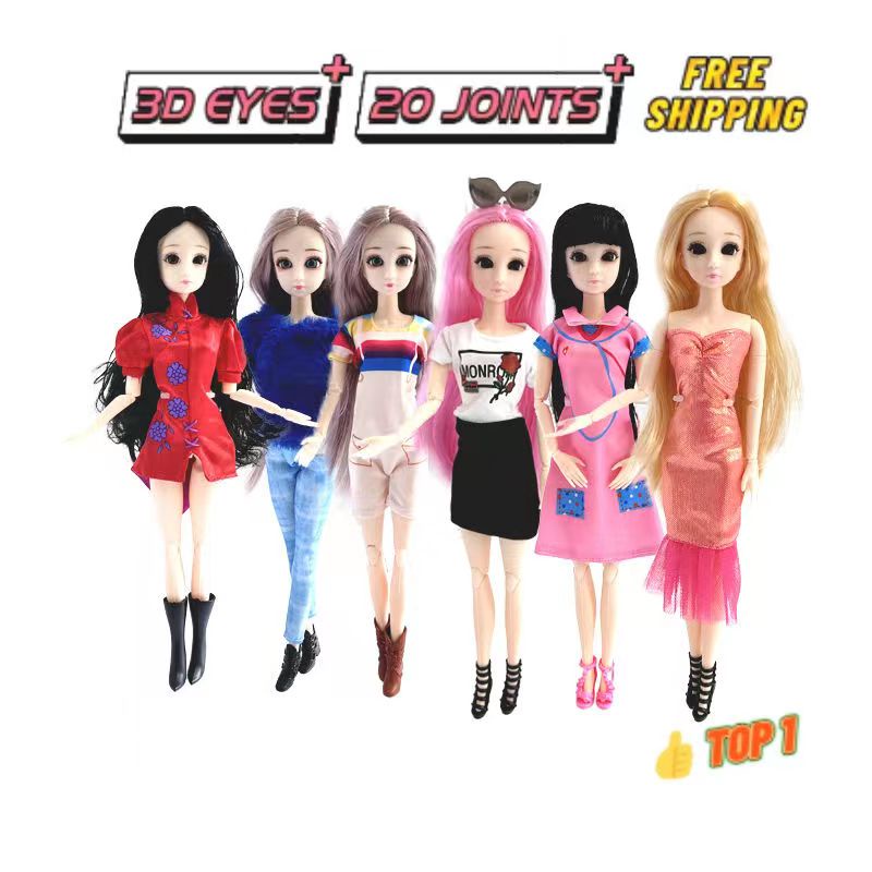 Princess BJD Doll Toys For Girl 3d Eyes 20 Joints Body 30cm | Shopee ...