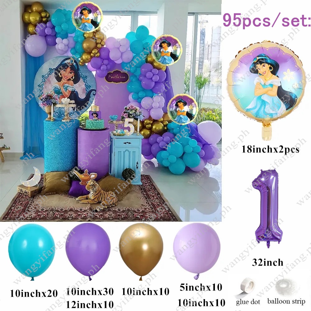 Disney Aladdin Princess Jasmine Theme Balloon Garland Arch Kit Happy ...