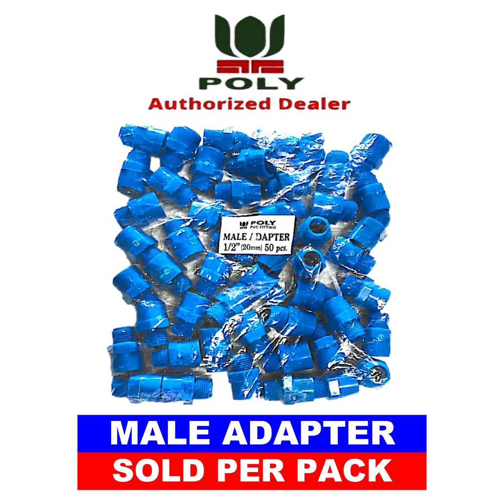 POLY BLUE MALE ADAPTER 1/2 3/4 & 1 (SOLD PER PACK) | Shopee Philippines