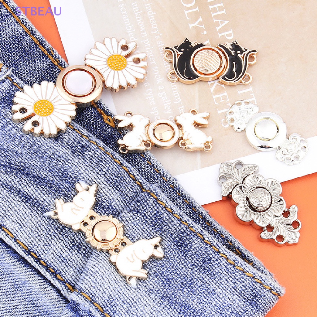 [cxSTBEAU] Jeans Waist Buckle Waist Closing Tighten Waist Button ...