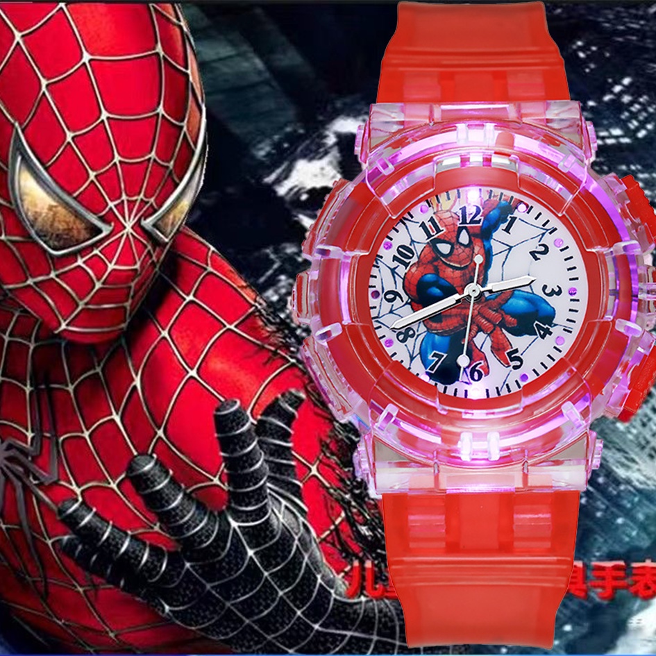 Marvel Spider-Man Children's Watch Altman Colorful LED Flashing Light ...