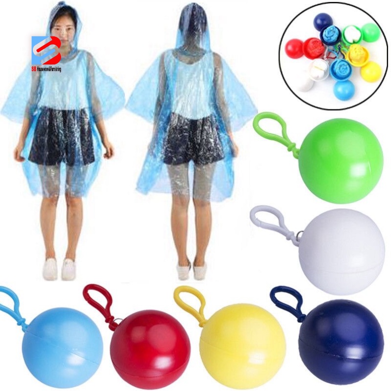 Portable Raincoat Ball Raincoat Emergency raincoat Keychain | Shopee ...