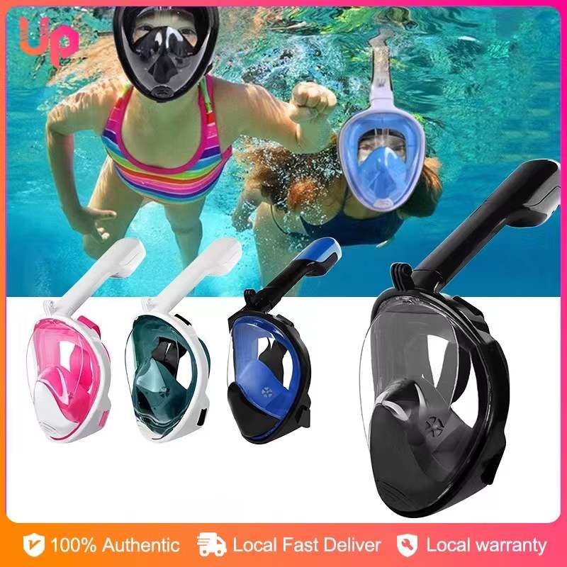 Full Face Snorkeling Mask Set Anti Leak Easy Breathe Snorkel Diving ...