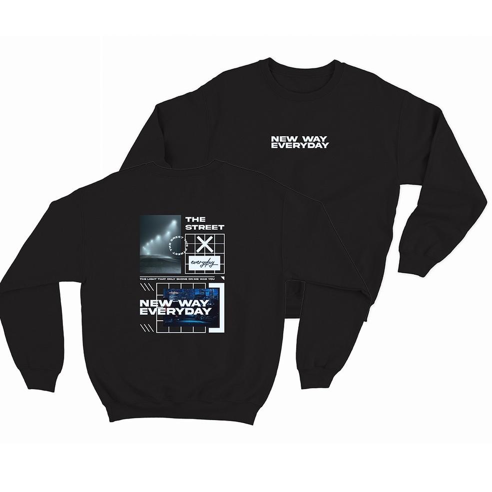 Sweater Basic Sablon NEW AWAY (Front And Back Screen Printing) Size M ...