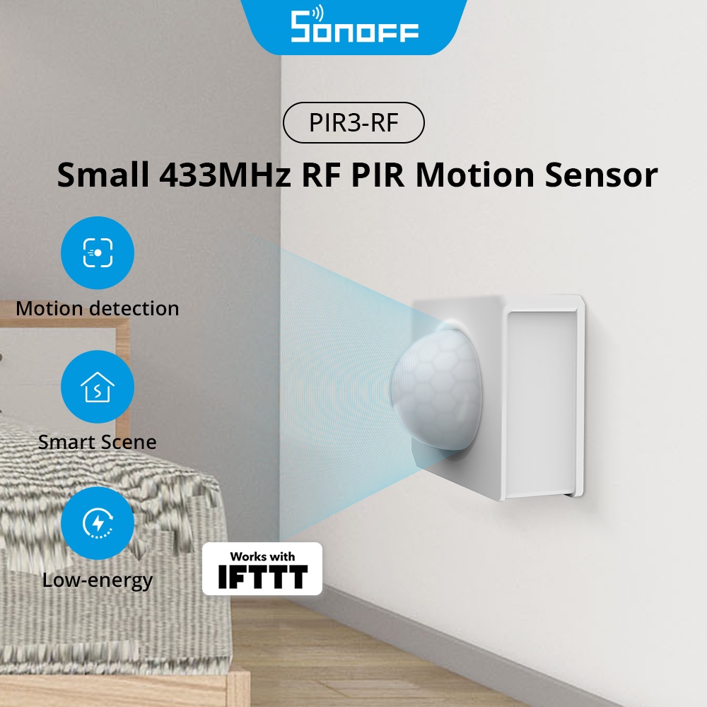 SONOFF PIR3-RF 433MHZ RF PIR Motion Sensor Works with SONOFF RF Bridge ...